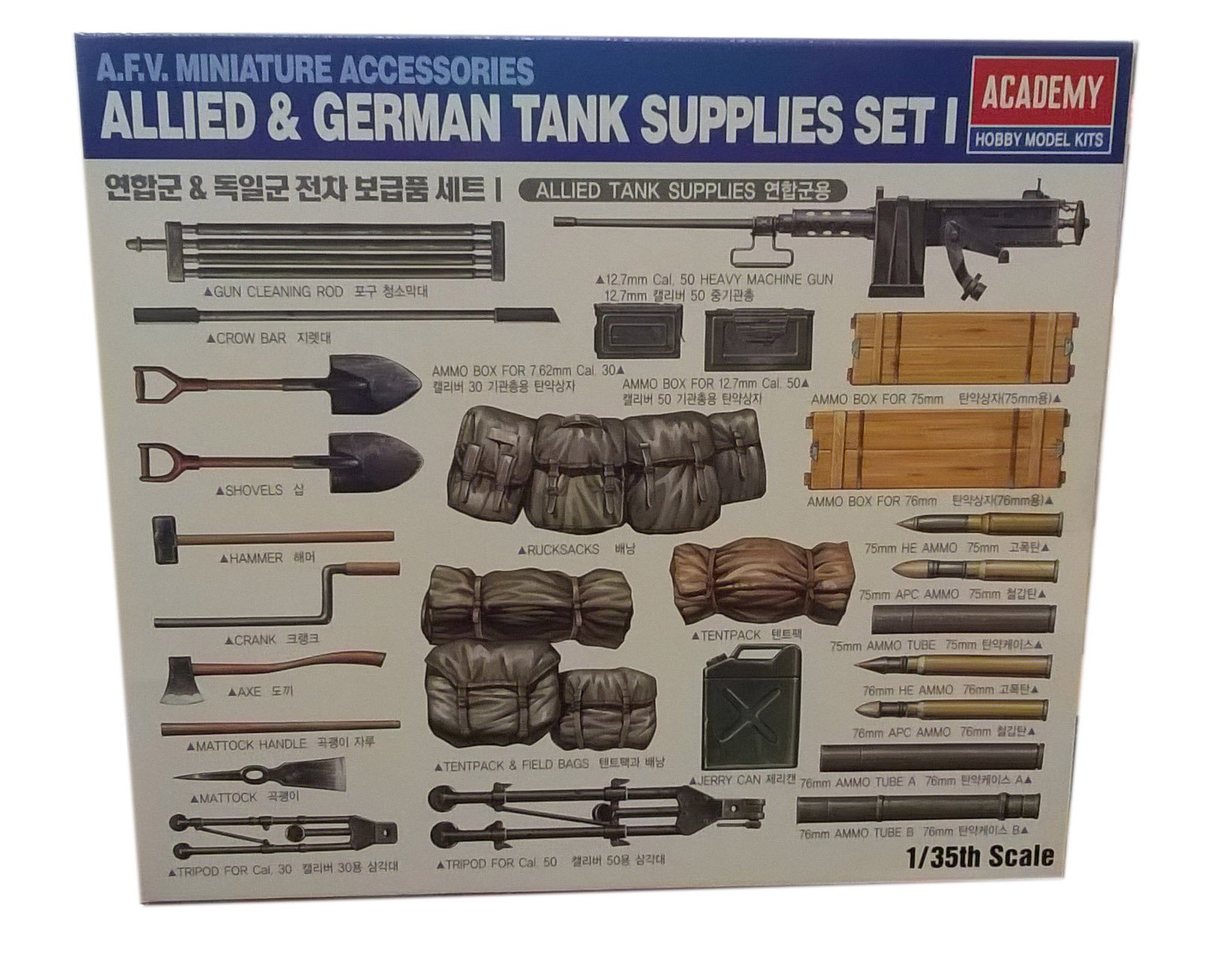 Academy WWII German and Allied Tank Equipment Set I Model Kit