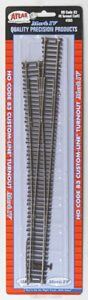 code 83 nickel silver #8 custom-line turnout left ho scale atlas trains