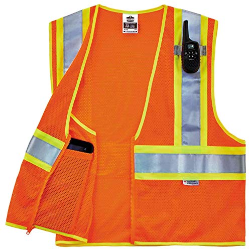 Ergodyne Unisex S/M Class 2 Two Tone Mesh Vest, Orange, Small-Medium US