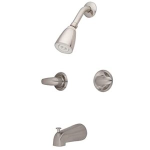 kingston brass kb248ll legacy tub and shower faucet, brushed nickel