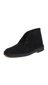 clarks mens desert chukka boot, black suede, 11.5 us