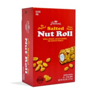 pearson's original salted nut roll | peanut, caramel, nougat candy | 24 full- size candy bars |bulk, individually wrapped