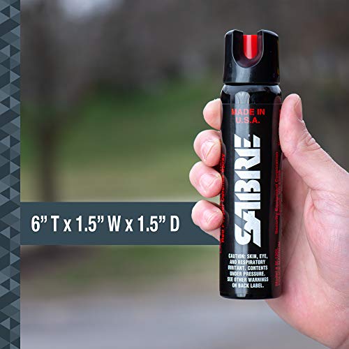 SABRE Magnum 120 3-In-1 Defense Spray, 35 Bursts, 12-Foot (4-Meter) Range, Triple Protection Formula Contains Pepper Spray, CS Military Gas and UV Marking Dye, Extra Large 92.4 Gram Canister