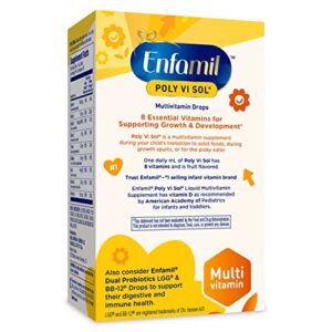 Enfamil Poly-Vi-Sol Liquid Multivitamin Supplement for Infants and Toddlers, 50 mL dropper bottle