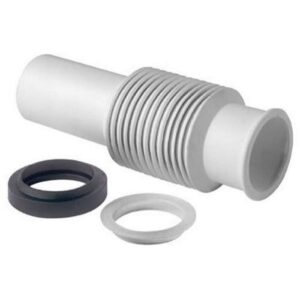 insinkerator fdt-oo flexible discharge tube, retracts and extends 6 in. to 10 in, white & black