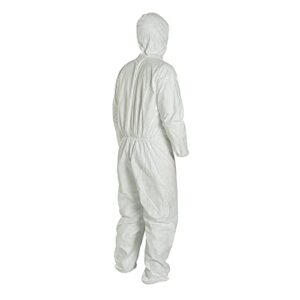 Dupont TY127S Tyvek Protective Coverall with Hood with Safety Instructions, Elastic Cuff, L, White (Retail Package of 1)