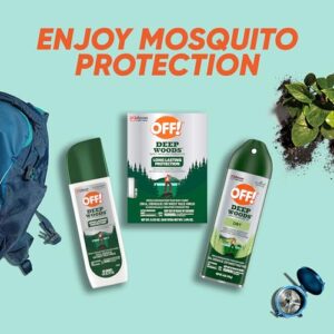 OFF! Deep Woods Mosquito and Insect Repellent Wipes, Long lasting, 12 Individually Wrapped Wipes