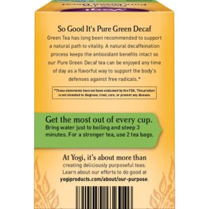 Yogi Tea - Green Tea Pure Green Decaf (6 Pack) - Supports Vitality - 96 Tea Bags