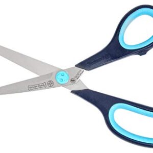 Mundial Cushion Soft Dressmaker Shears 8"-serrated Bottom Blade…Blue Handle