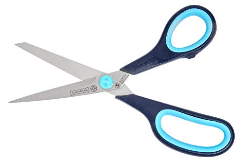 Mundial Cushion Soft Dressmaker Shears 8"-serrated Bottom Blade…Blue Handle