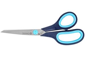 mundial cushion soft dressmaker shears 8"-serrated bottom blade…blue handle