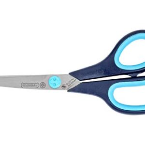 Mundial Cushion Soft Dressmaker Shears 8"-serrated Bottom Blade…Blue Handle