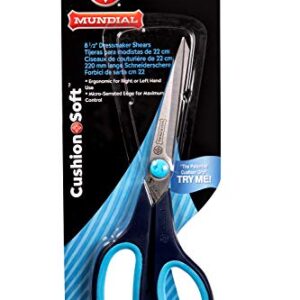 Mundial Cushion Soft Dressmaker Shears 8"-serrated Bottom Blade…Blue Handle