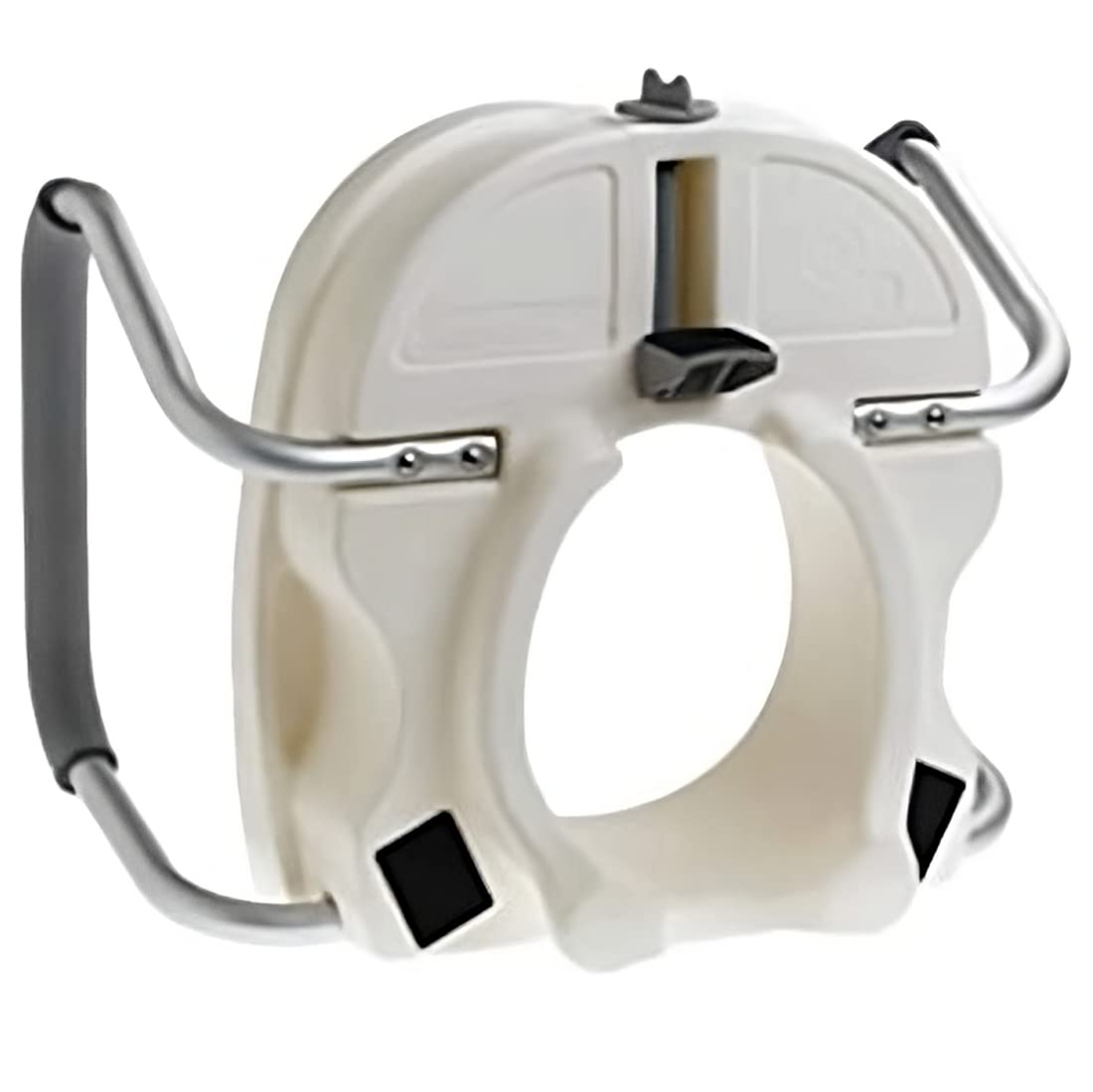 Carex EZ Lock Raised Toilet Seat with Handles, 5 Inch Elevated Handicap Toilet Seat Riser with Arms, Fits Most Toilets