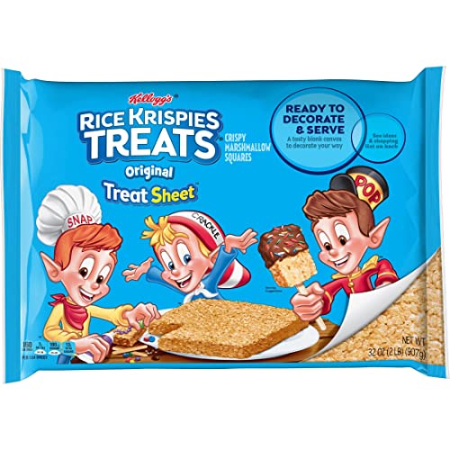 Rice Krispies Treats Marshmallow Snack Sheet, Kids Snacks, Treat Making, Baking Project, Original, 32oz Sheet (1 Sheet)