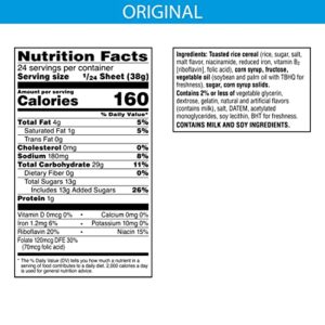 Rice Krispies Treats Marshmallow Snack Sheet, Kids Snacks, Treat Making, Baking Project, Original, 32oz Sheet (1 Sheet)