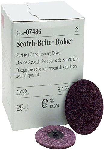 3M Scotch-Brite(TM) Roloc(TM) Surface Conditioning Disc, 3 Inch, Medium, 07486