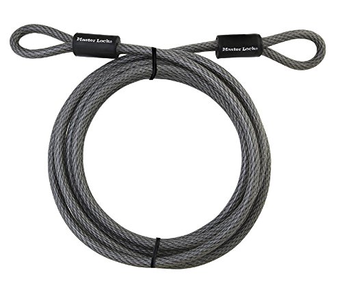 Master Lock 72DPF Steel Cable with Looped Ends, 15 ft. Long, 1 Pack, Black