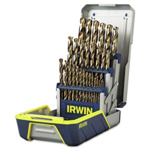 irwin drill bit set, m35 cobalt alloy steel steel, 29-piece (3018002)