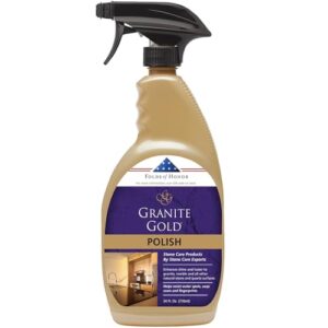 granite gold polish spray, streak-free shine for granite, quartz, marble, travertine, natural stone countertops, 24 fl oz (pack of 1)