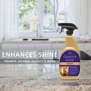 Granite Gold Polish Spray, Streak-Free Shine for Granite, Quartz, Marble, Travertine, Natural Stone Countertops, 24 Fl Oz (Pack of 1)