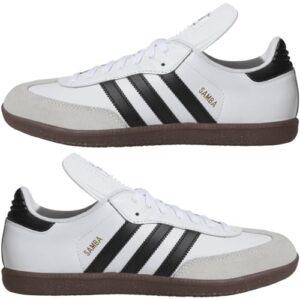 adidas Men's Samba Classic Soccer Shoe, White/Black/White, 8 M US