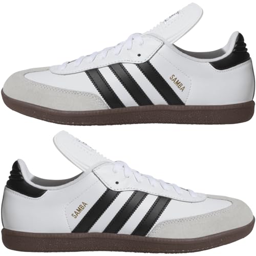 adidas Men's Samba Classic Soccer Shoe, White/Black/White, 8 M US