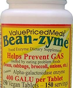 ValuePricedMeds Bean-Zyme Extra Strength (150 ct) is 400 GAUL per Tablet