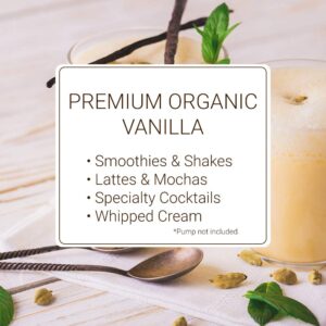 Monin - Organic Vanilla Syrup, Naturally Smooth Sweetness, Great for Coffee, Shakes, and Cocktails, Gluten-Free, Non-GMO (750 ml)