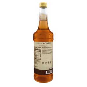 Monin - Organic Vanilla Syrup, Naturally Smooth Sweetness, Great for Coffee, Shakes, and Cocktails, Gluten-Free, Non-GMO (750 ml)