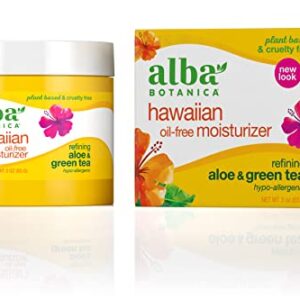 Alba Botanica Hawaiian Oil Free Moisturizer, Refining Aloe & Green Tea, 3 Oz