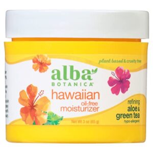 Alba Botanica Hawaiian Oil Free Moisturizer, Refining Aloe & Green Tea, 3 Oz