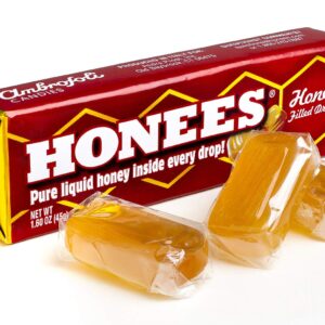 Honees Honey Filled Cough Drops - 1.6oz Bar, Pack of 24 Menthol-Free Lozenges | Temporary Relief from Cough | Soothes Sore Throat | All Natural