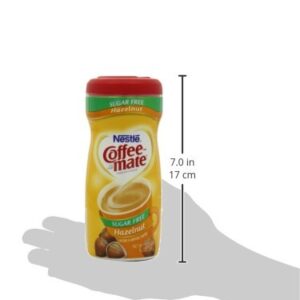 Nestle Coffee Mate Sugar Free Hazelnut Powder Coffee Creamer 10.2 oz. Canister (Pack of 6)