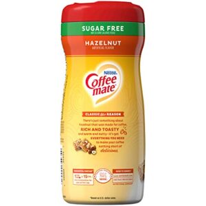 Nestle Coffee Mate Sugar Free Hazelnut Powder Coffee Creamer 10.2 oz. Canister (Pack of 6)