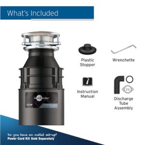 InSinkErator Badger 5XP Garbage Disposal, Standard Series 3/4 HP Continuous Feed Food Waste Disposer, Black / Stainless