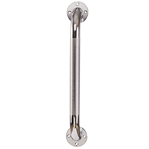 DMI Textured Grab Bars, Shower Toilet Tub Rail for Handicap & Elderly, Perfect for Bathroom Safety, Rust-Resistant Steel, Silver, Chrome, 24", FSA & HSA Eligible