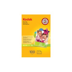 kodak photo paper for inkjet printers, gloss finish, 7 mil thickness, 100 sheets, 4" x 6" (1743327)