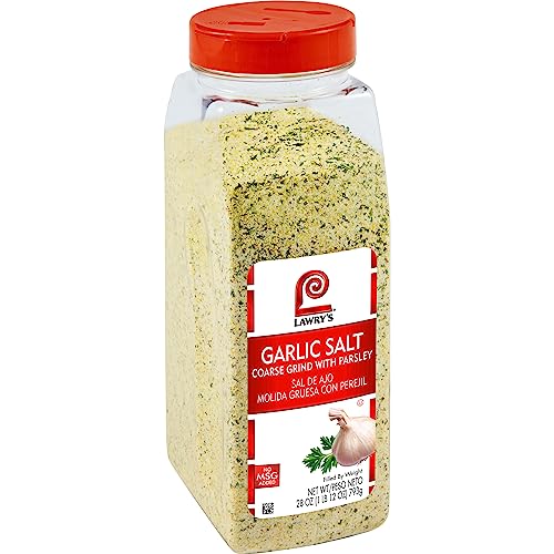 Lawry's Coarse Grind Garlic Salt with Parsley, 28 oz - One 28 Ounce Container of Garlic Salt and Parsley Seasoning for Beef, Poultry, Stir-Fry and Pasta