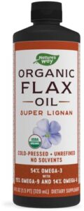 nature's way organic flax oil super lignan, cold-pressed, and unrefined, 24 fl oz