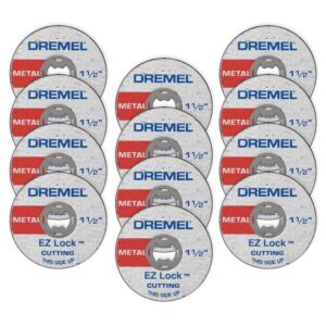 dremel ez456b 1 1/2-inch ez lock rotary tool cut-off wheels- rotary tool cutting accessories, perfect for slicing sheet metal and copper pipe, 12 pieces