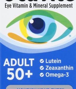 Ocuvite Eye Vitamin & Mineral Supplement, Contains Zinc, Vitamins C, E, Omega 3, Lutein, & Zeaxanthin, Bausch & Lomb Ocuvite Adult 50+ Eye Vitamin & Mineral Softgels, 50 Count (Packaging May Vary)