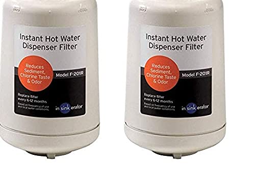 InSinkErator F-201R Replacment Water Filter Cartridges, 2 Count (Pack of 1), White, 2 Pack