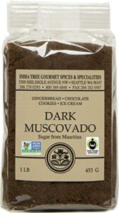 india tree dark muscovado sugar, 1 pound