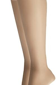 Hanes Silk Reflections Women's Plus-Size 2 Pack Knee High, Nude, One Size