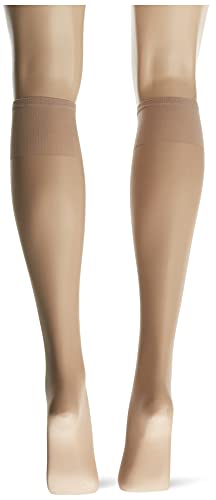 Hanes Silk Reflections Women's Plus-Size 2 Pack Knee High, Nude, One Size