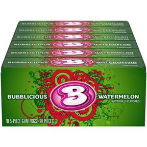 bubblicious watermelon gum, 18 packs of 5 pieces (90 total pieces)