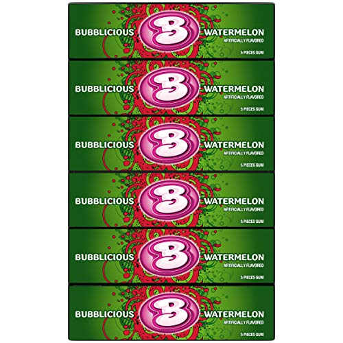 Bubblicious Watermelon Gum, 18 Packs of 5 Pieces (90 Total Pieces)