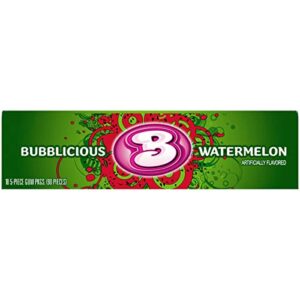 Bubblicious Watermelon Gum, 18 Packs of 5 Pieces (90 Total Pieces)