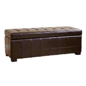 baxton studio storage bench ottoman in dark brown